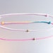14k Solid Gold Bead Bracelet - Red Cord String Bracelet - Friendship ...