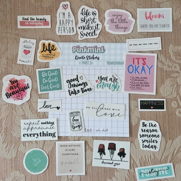 Transparent Inspirational Stickers - Etsy