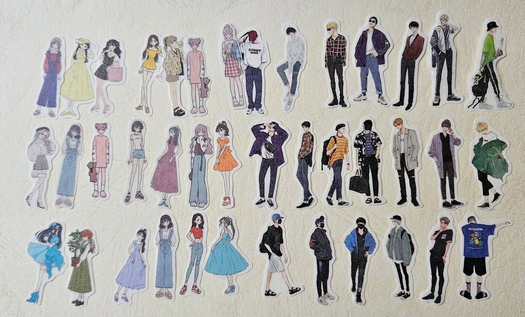 Man, Woman, Girl OOTD Sticker for Laptop, Journal, Scrapbooking, Etc - Etsy