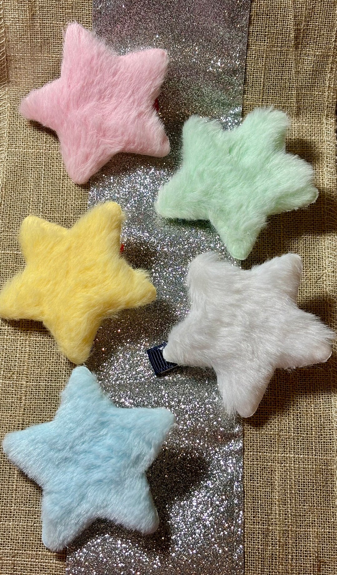 Fluffy Star or Bow Barrette Clips - Etsy Australia