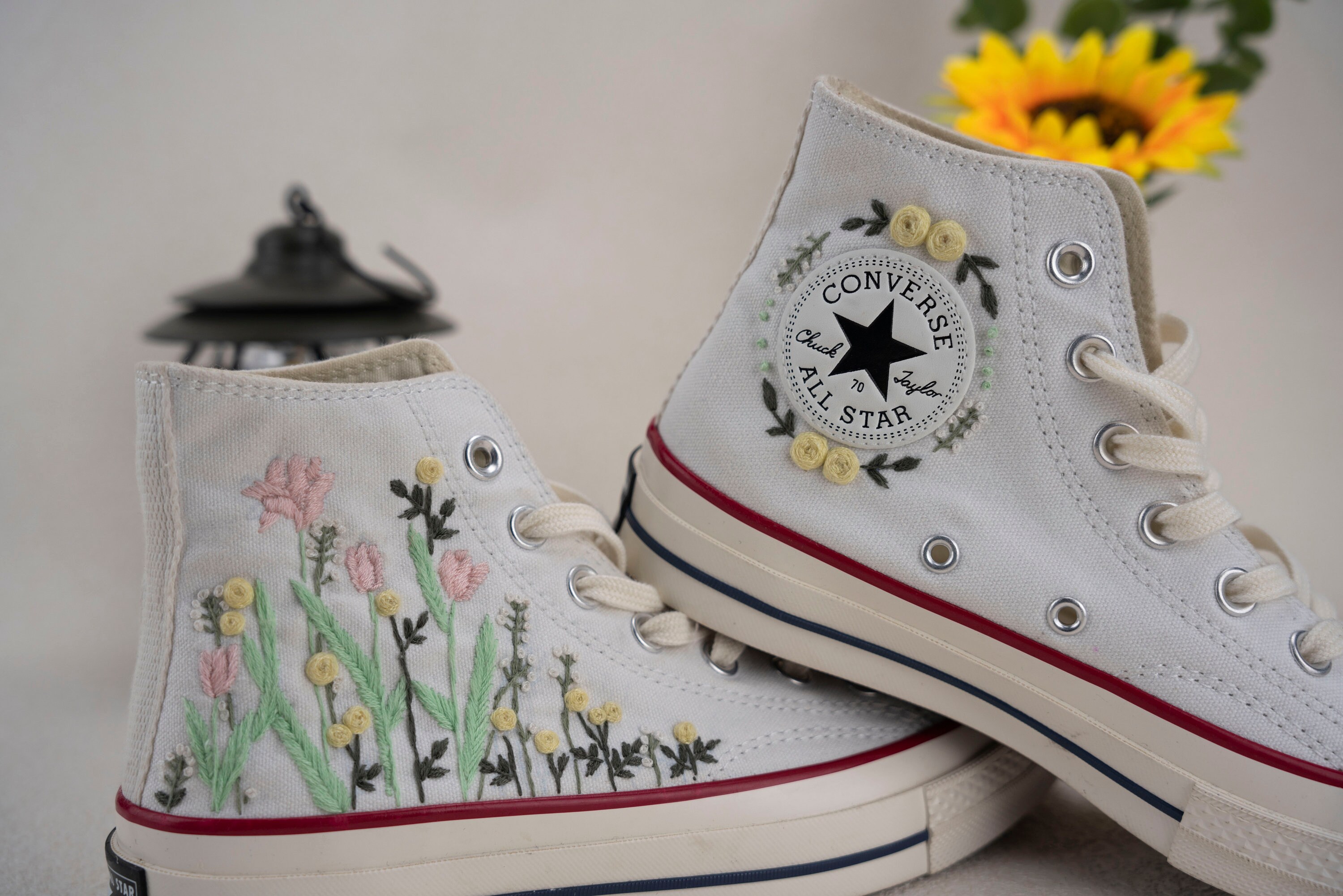 Converse Embroiderycustom Converse 1970s Converse Shoe Handmade ...