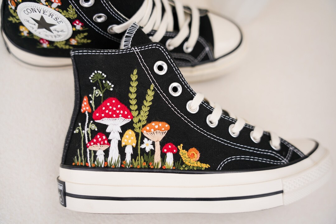 Custom Converse Chuck Taylor Mushrooms Embroidered Converse Shoes ...