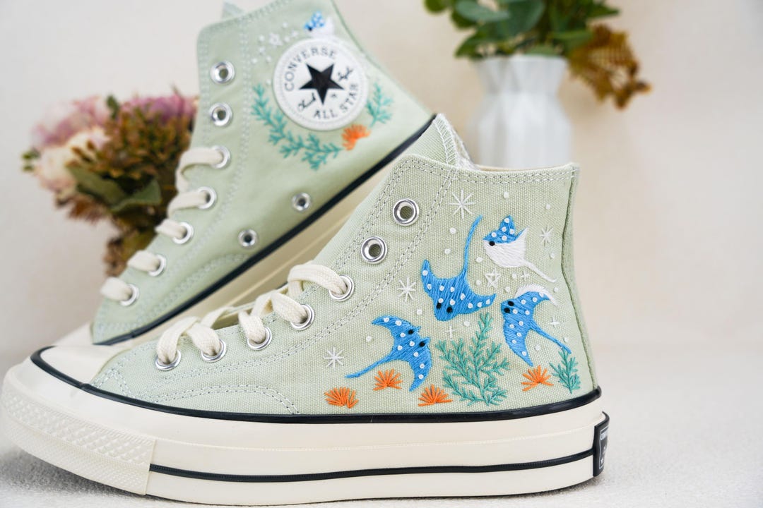 Custom Embroidered Converse High Tops, Custom Converse Chuck Taylor ...