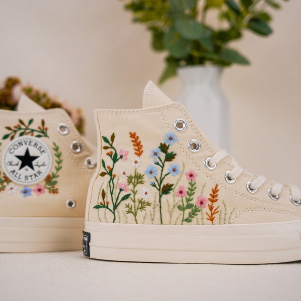 Embroidered Converse - Etsy