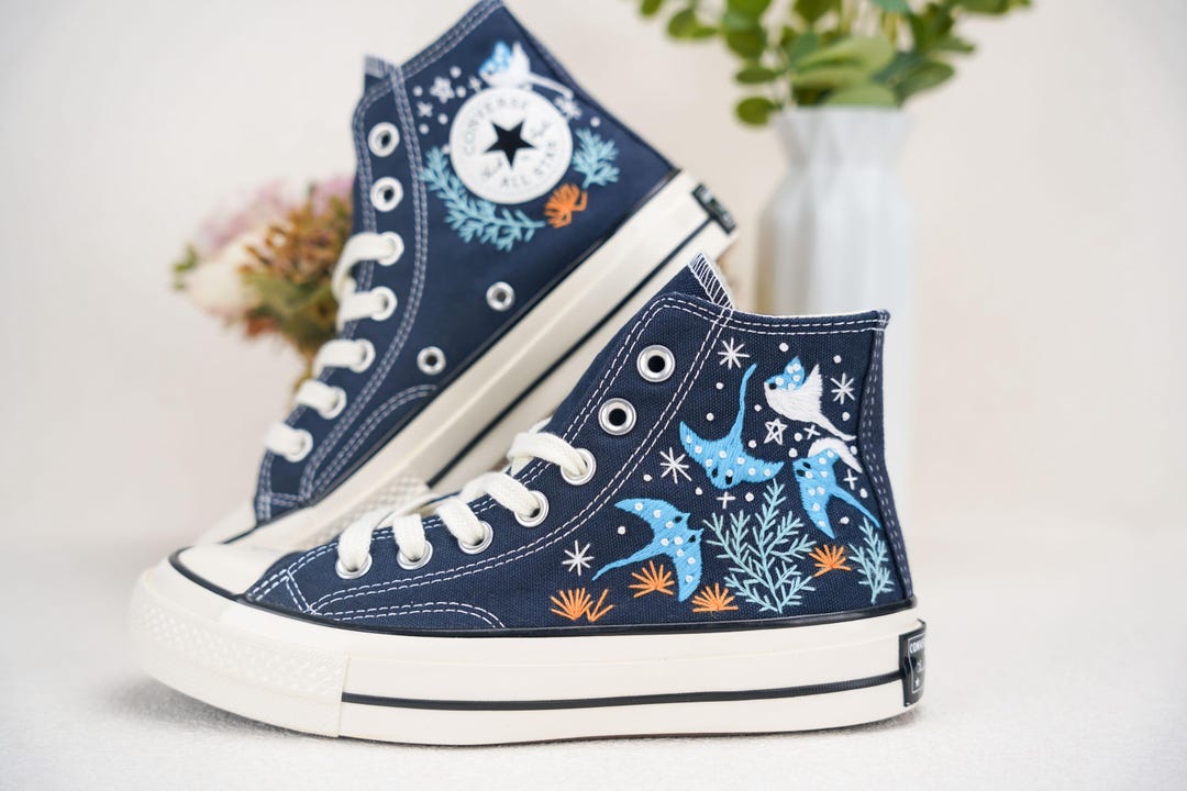 Custom Embroidered Converse High Tops/ Custom Converse Chuck Taylor ...