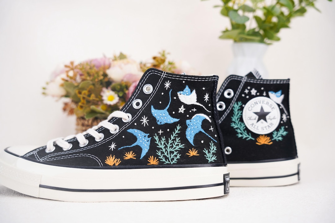 Custom Embroidered Converse High Tops/ Custom Converse Chuck Taylor ...
