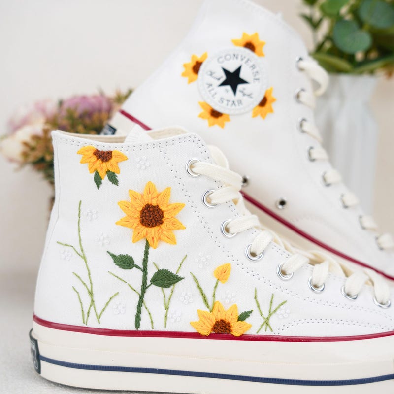 Sunflower Converse - Etsy