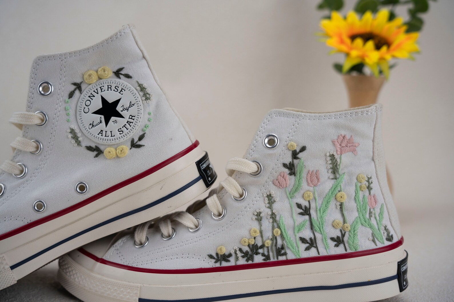 Converse Embroiderycustom Converse 1970s Converse Shoe Handmade ...