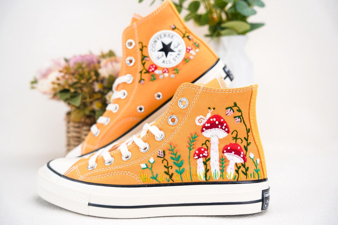 Custom Converse Chuck Taylor Mushrooms Embroidered Converse Shoes ...