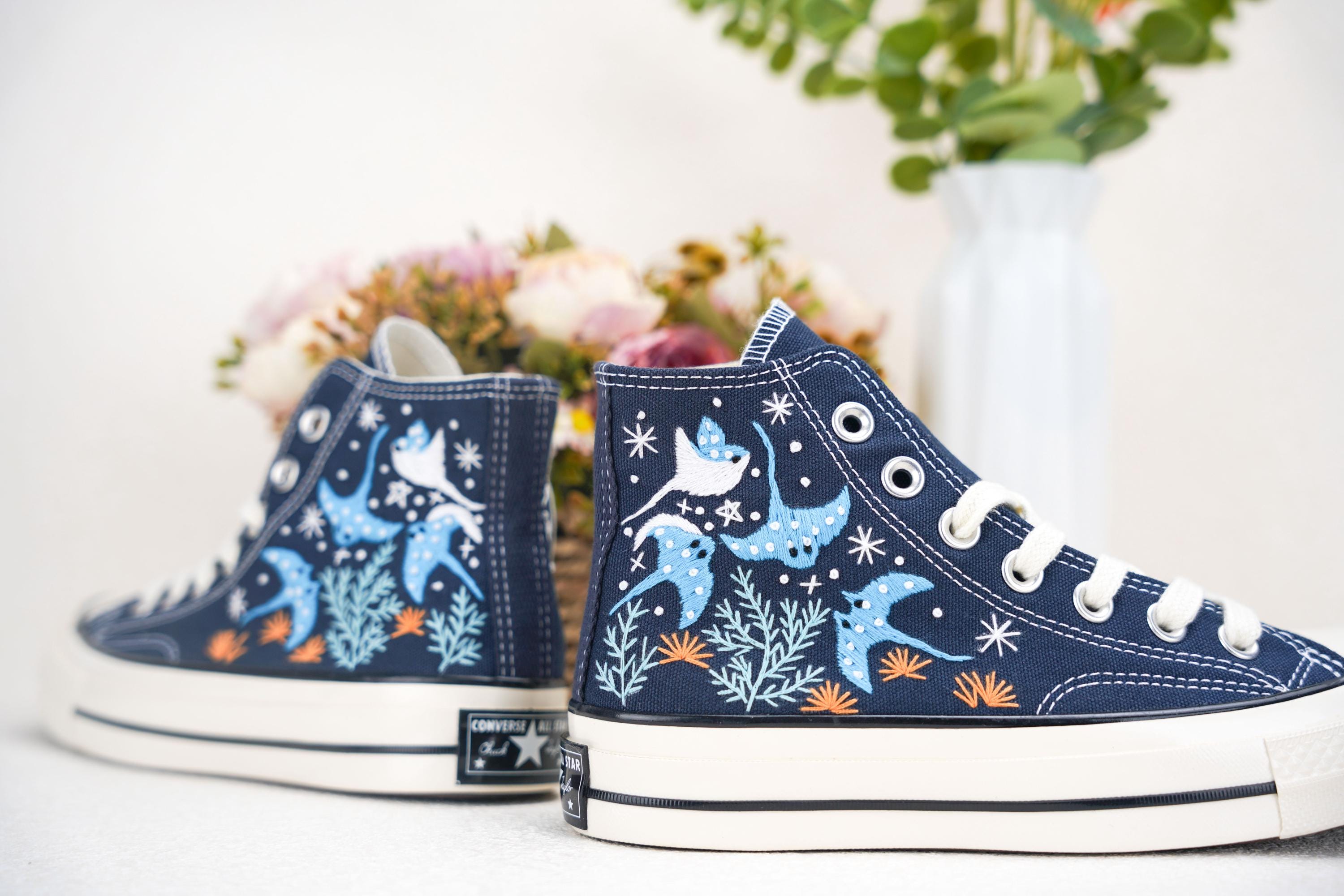 Custom Embroidered Converse High Tops, Custom Converse Chuck Taylor ...
