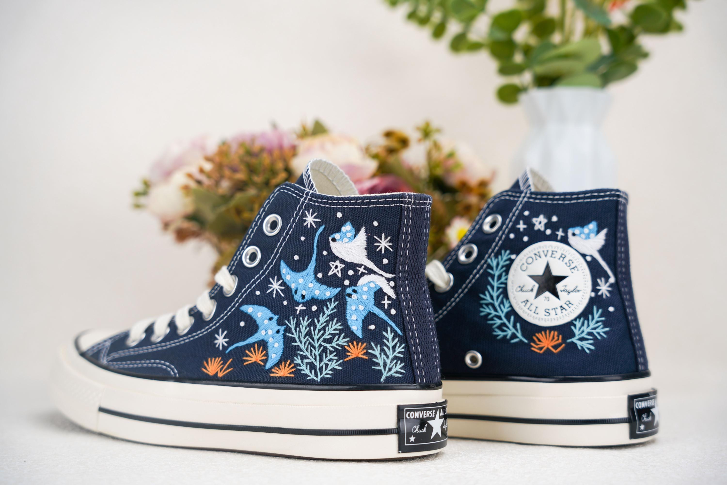 Custom Embroidered Converse High Tops, Custom Converse Chuck Taylor ...