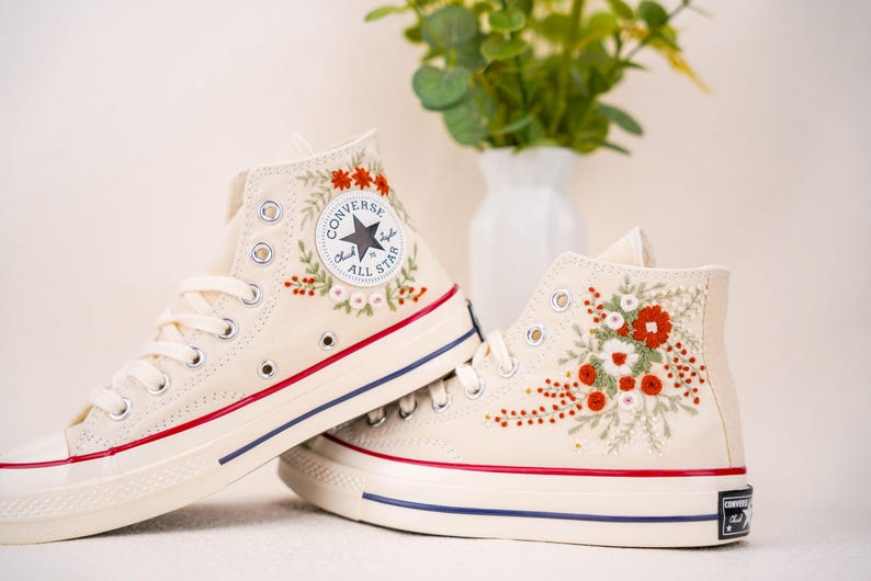 Custom Converse Chuck Taylor Embroidered,Custom Embroidered Wedding ...