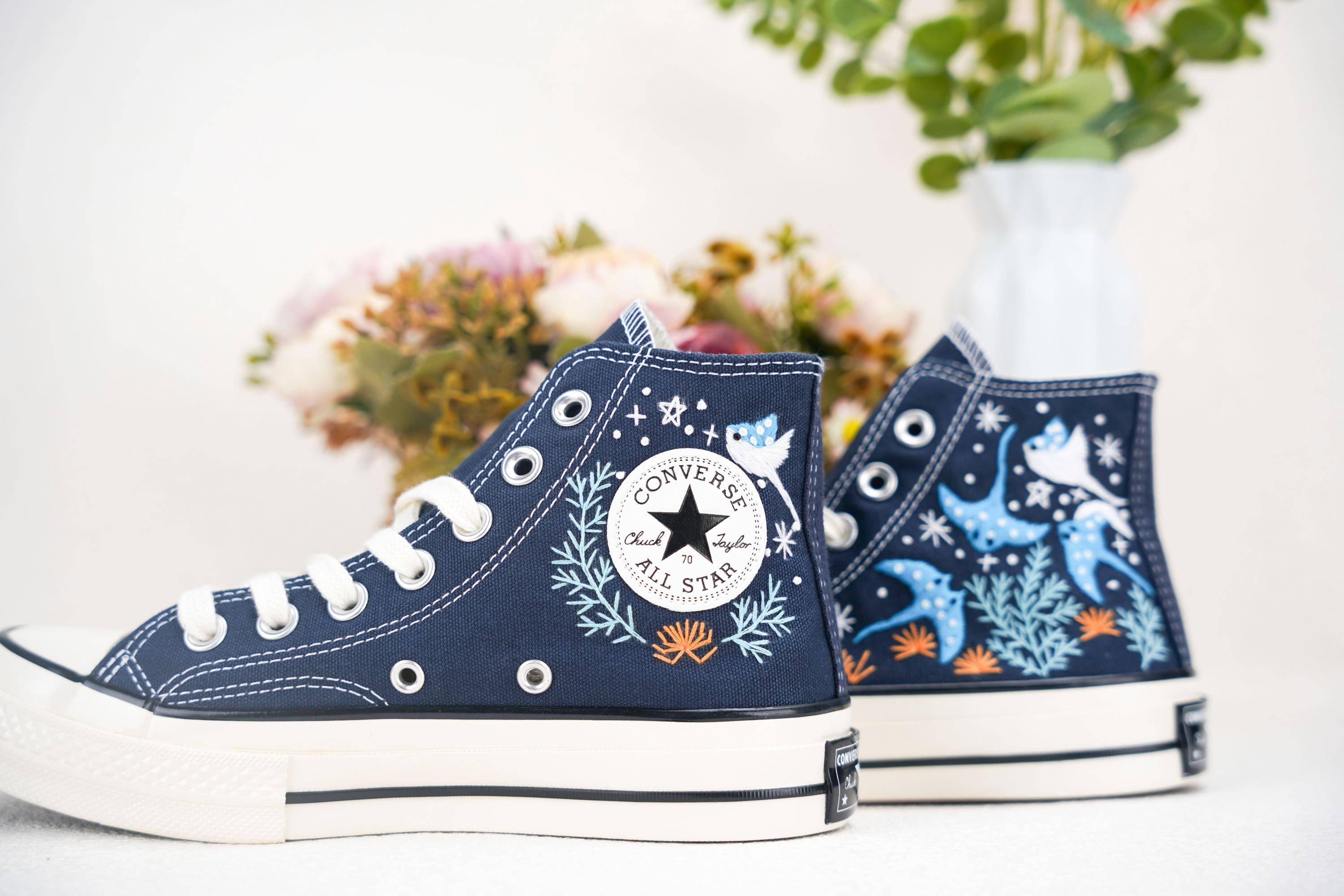 Custom Embroidered Converse High Tops, Custom Converse Chuck Taylor ...