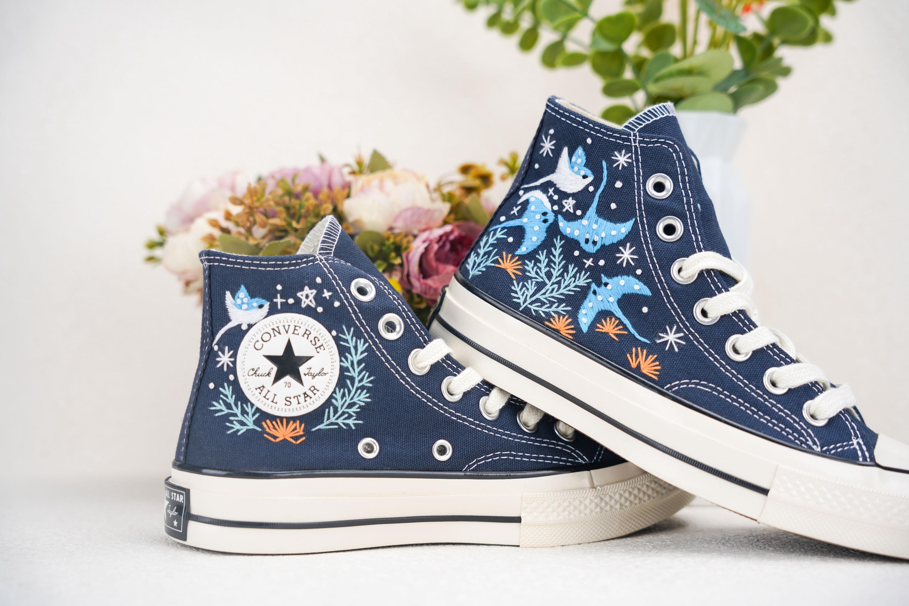 Custom Embroidered Converse High Tops, Custom Converse Chuck Taylor ...
