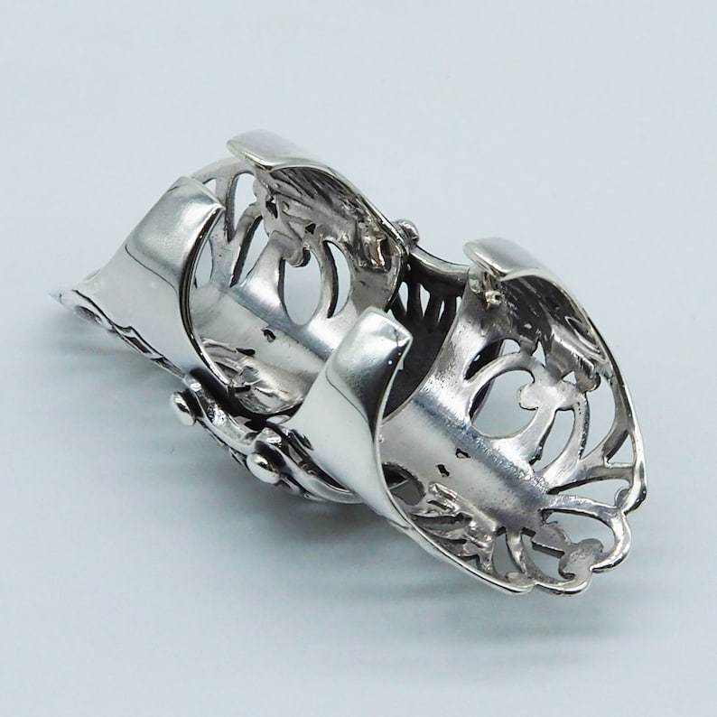 Full Finger Armour Punk Vintage 925 Sterling Silver,gothic Knuckle ...