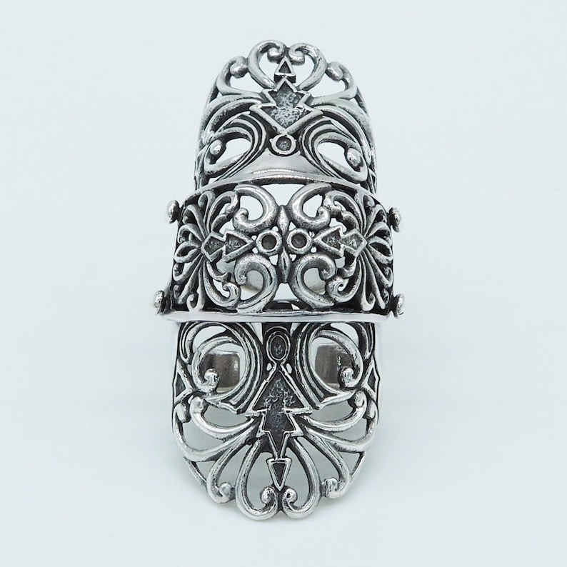 Full Finger Armour Punk Vintage 925 Sterling Silver,gothic Knuckle ...