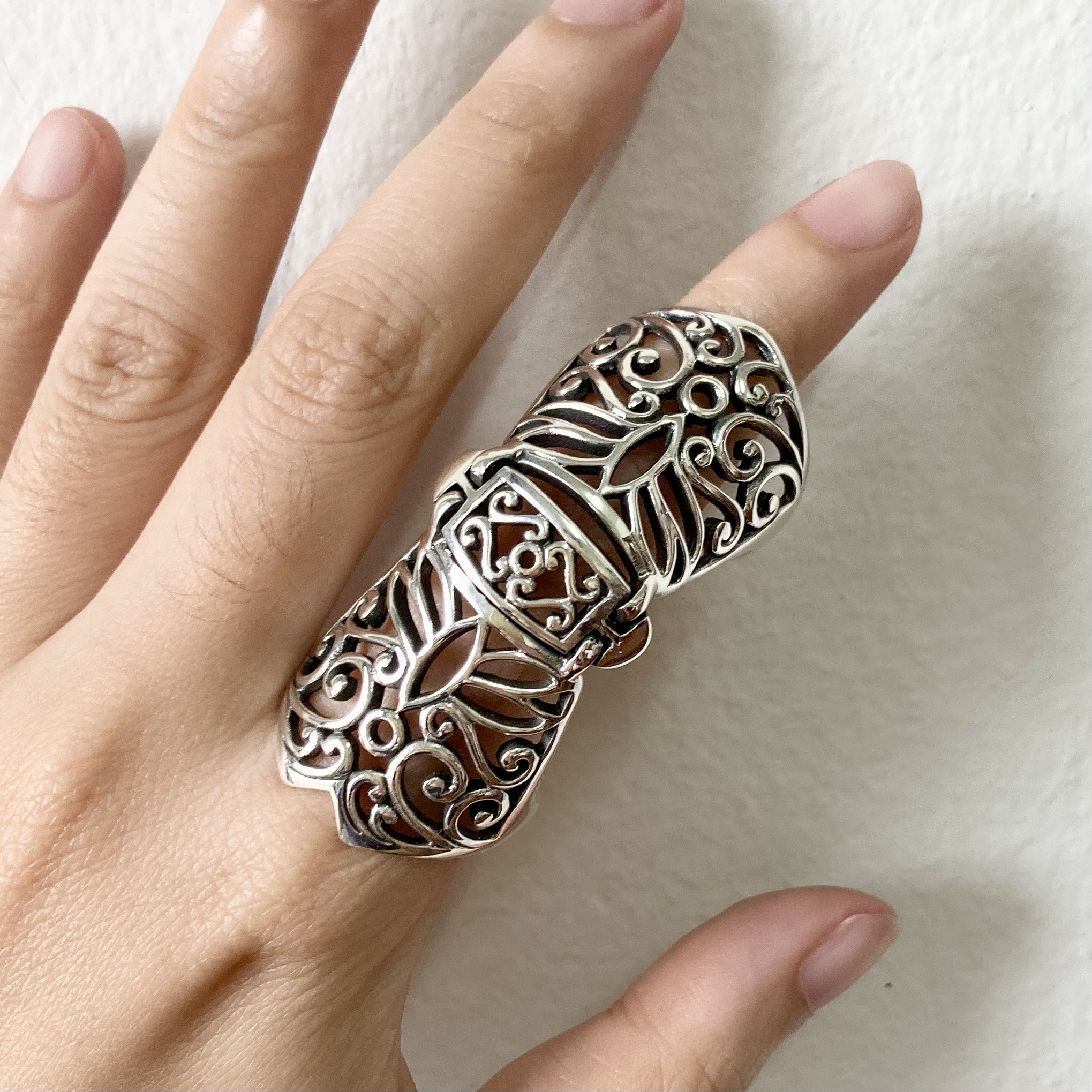 Full Finger Armour Floral Vintage 925 Sterling Silver,gothic Knuckle ...