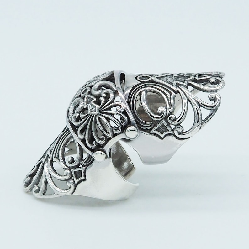 Full Finger Armour Punk Vintage 925 Sterling Silver,gothic Knuckle ...