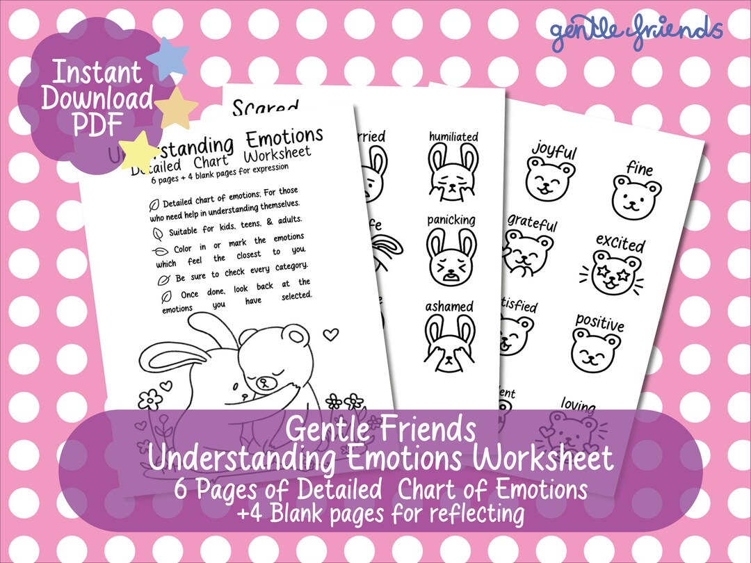 Gentle Friends Understanding Emotions Worksheet - Printable Therapy ...