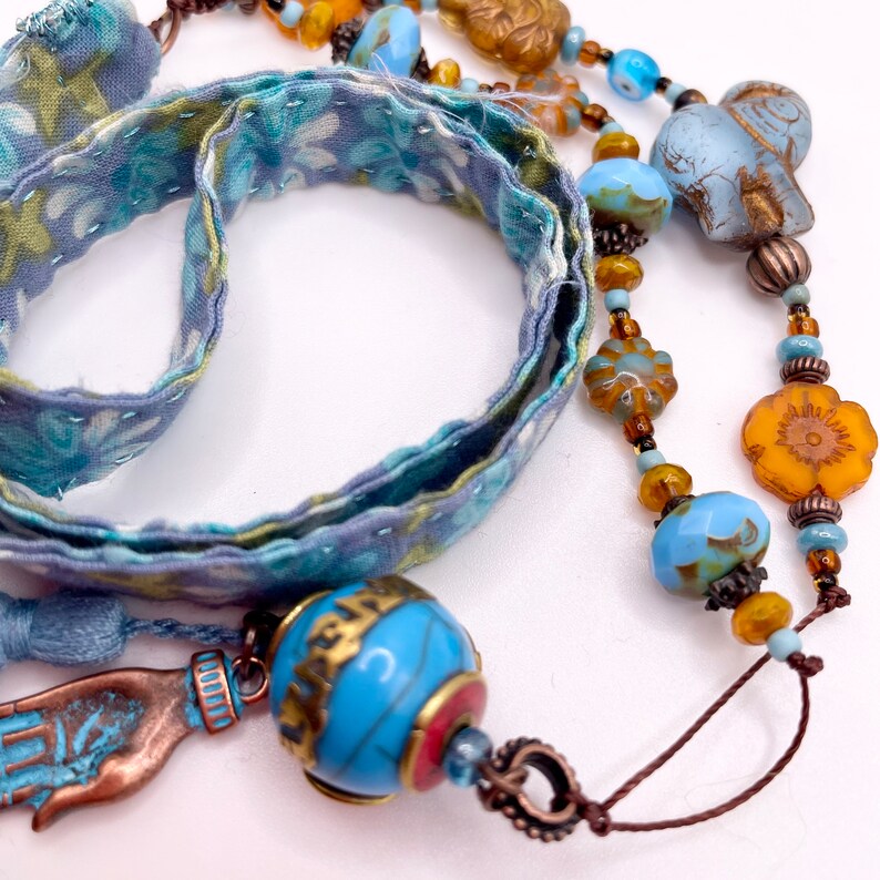 Tibet Nepal Buddhist Boho Textile Pendant Necklace - Etsy