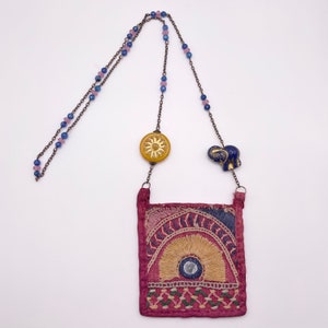 Tribal Ethnic Boho Hippie Pouch Amulet Necklace Elephant Indian - Etsy