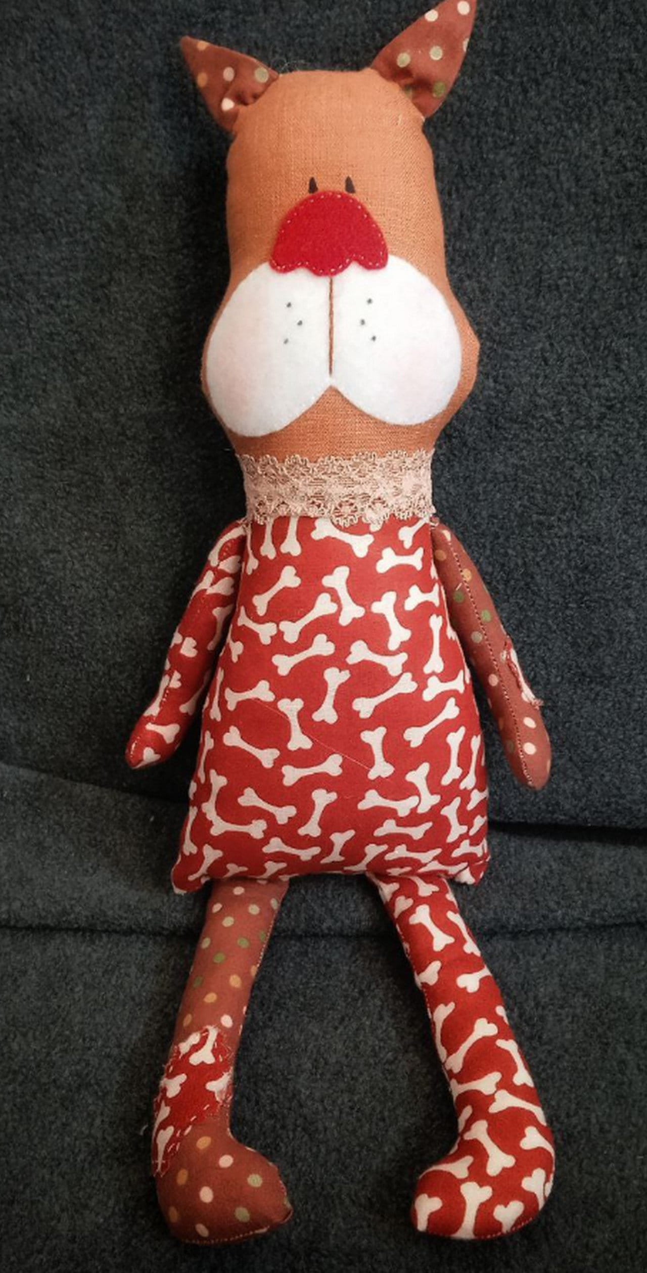 Textile Toys, Textile Dogs, Linen Animals, Cotton Dog, Cotton Crafts ...