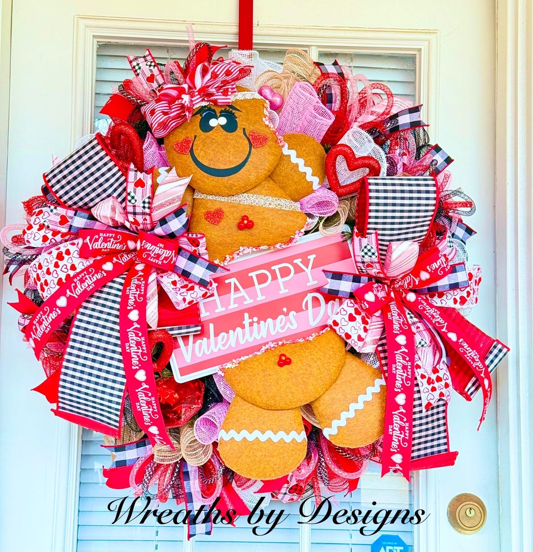 Valentines Day Ginger Bread Attachment Valentines Day Wreath - Etsy
