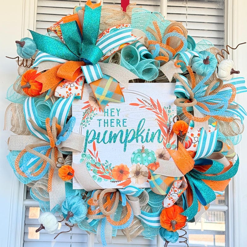 Teal Wreath - Etsy