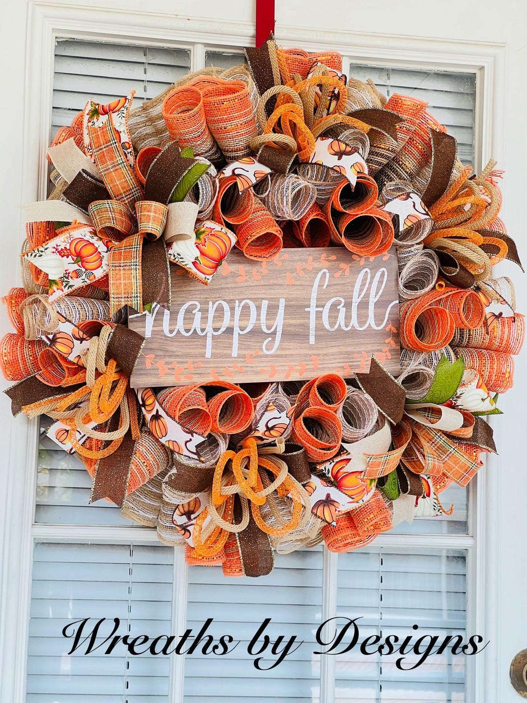 Happy Fall , Autumn Wreath, Harvest Wreath, Welcome Wreath, Fall Leaves ...