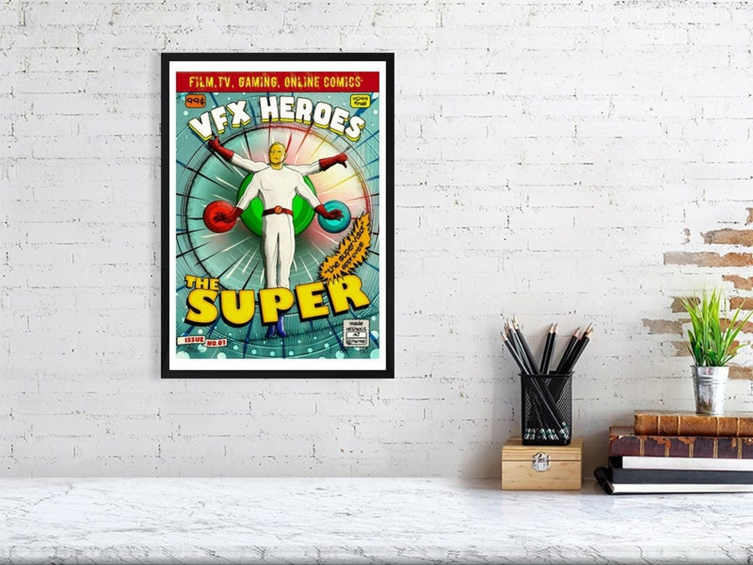 Comic Book Superhero Replica Cover - VFX HEROES - the Super - Etsy