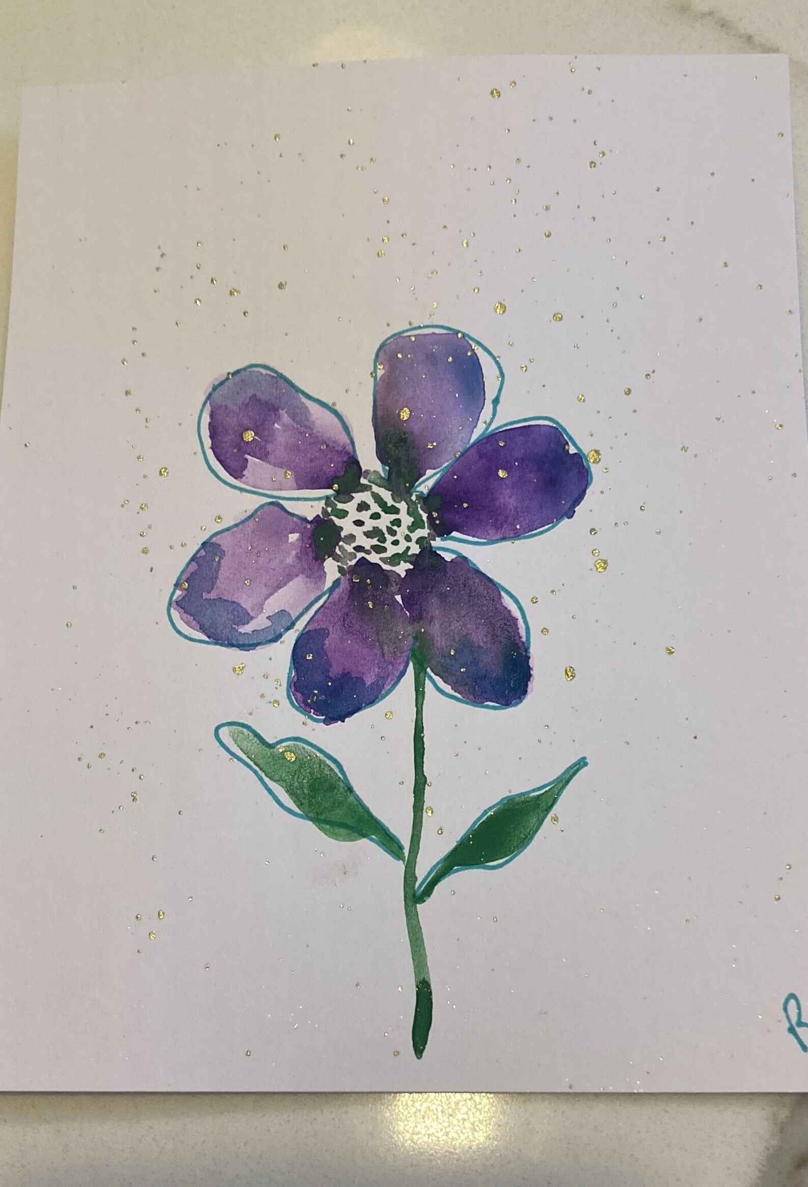 Hand Painted, Original, One of a Kind Note Cards, (flat, Not Folded ...