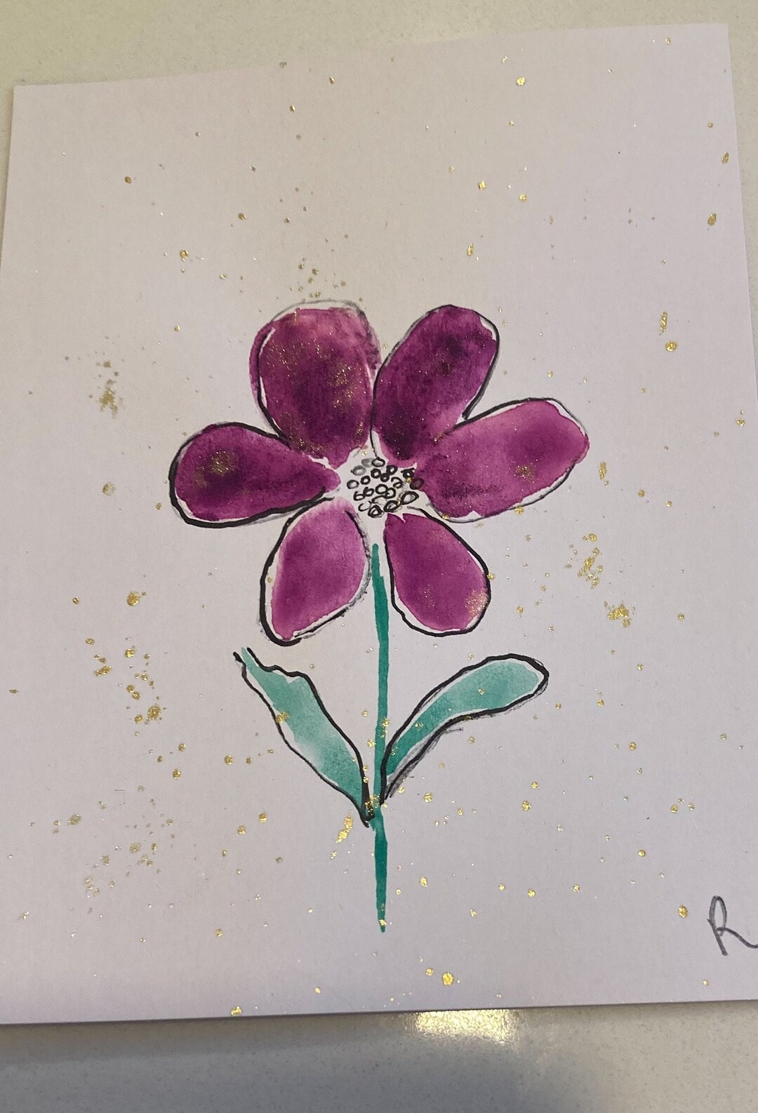 Hand Painted, Original, One of a Kind Note Cards, (flat, Not Folded ...