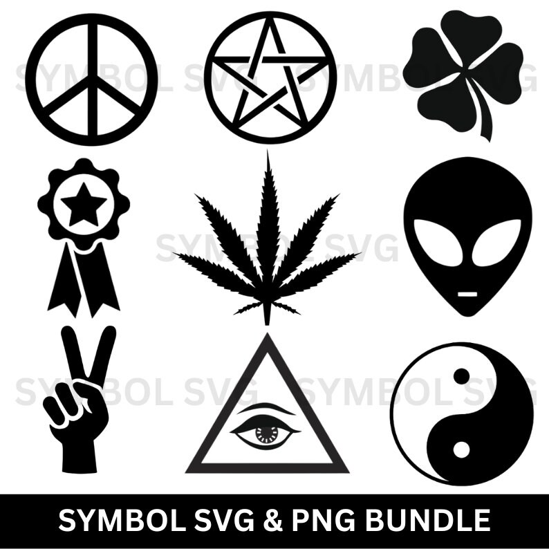 High Quality Symbols SVG Bundle & PNG, Svg Vector Wall Art, Svg Cut ...