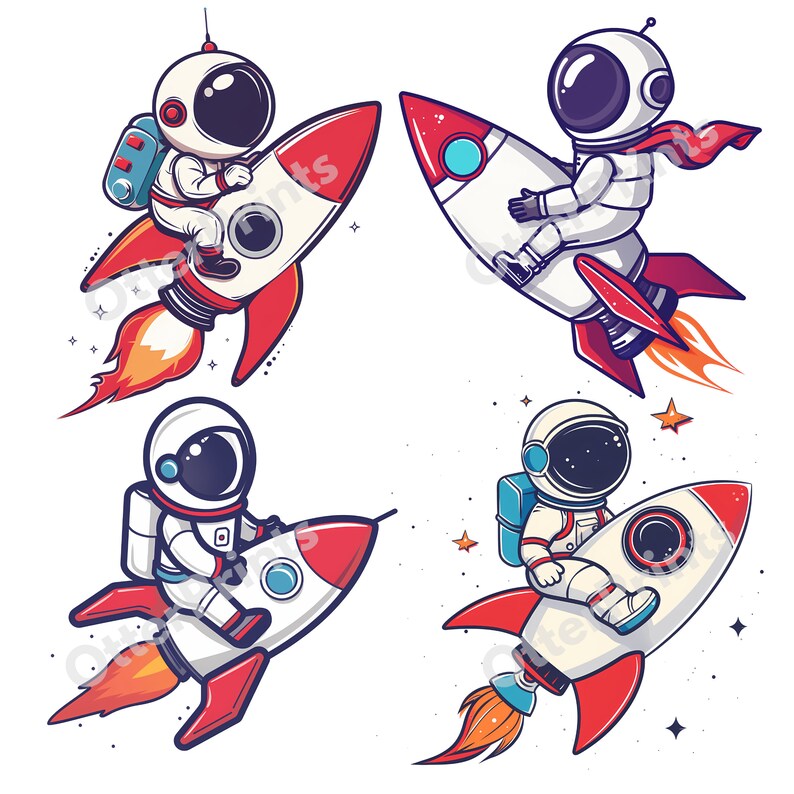 Astronaut & Rocket Clipart - 12 High Quality Transparent Pngs ...