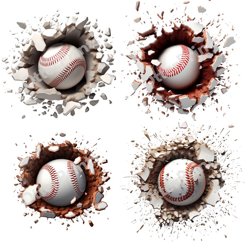 Baseball Bursting Thru Wall Clipart - 12 High Quality Transparent Pngs ...
