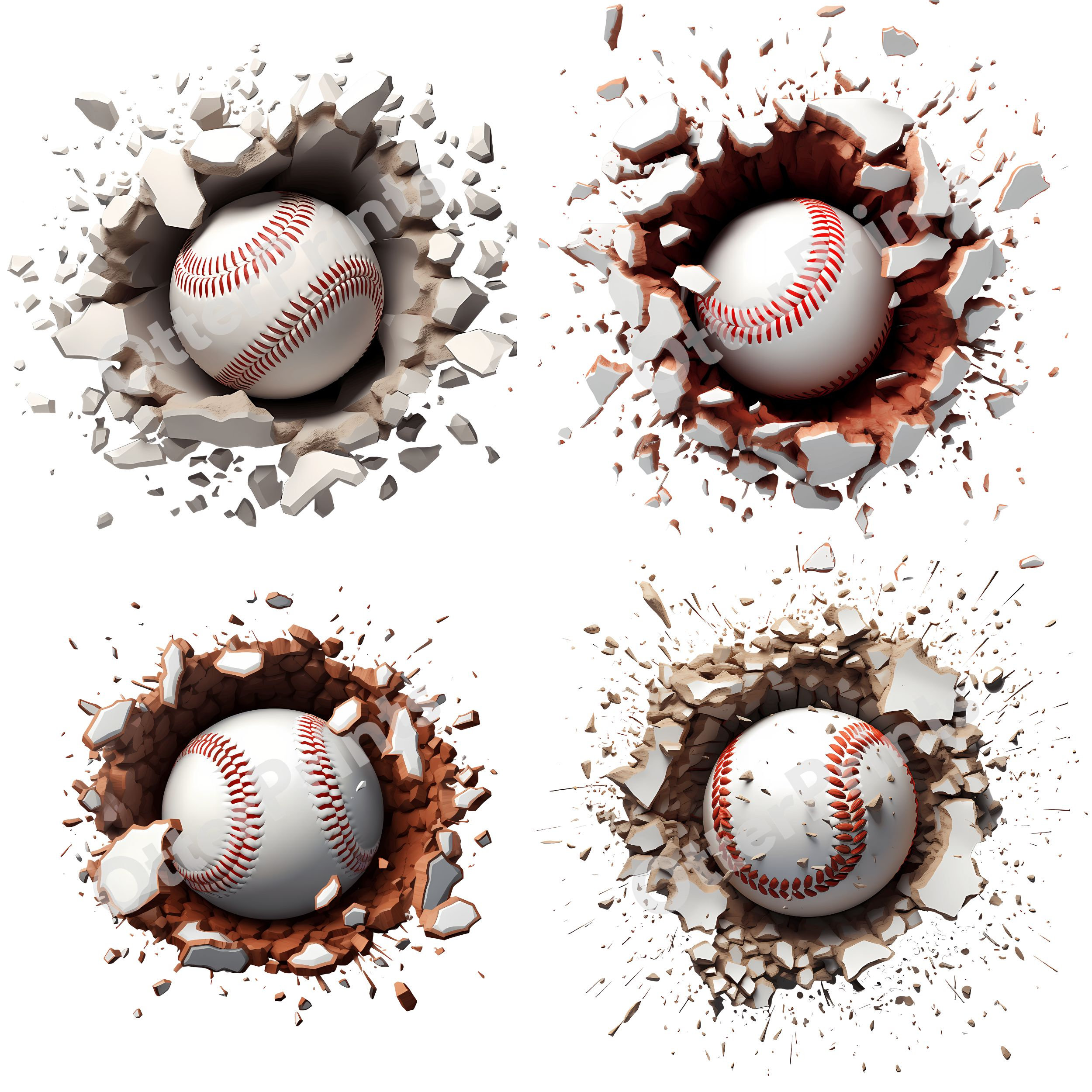 Baseball Bursting Thru Wall Clipart - 12 High Quality Transparent Pngs ...