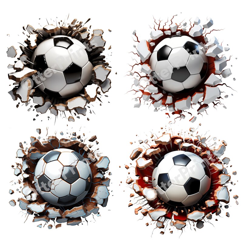 Soccer Ball Bursting Thru Wall Clipart - 12 High Quality Transparent ...