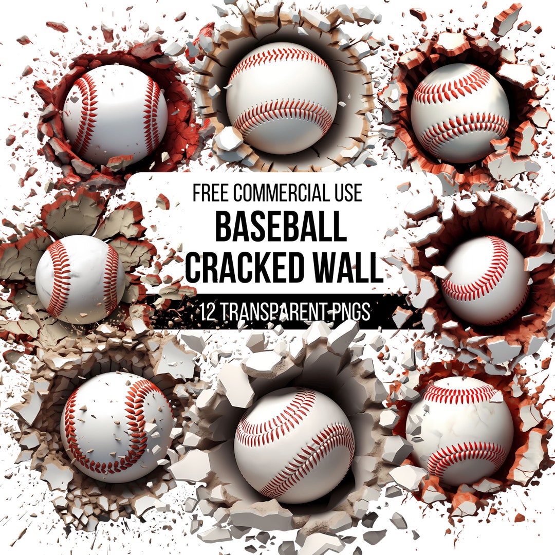 Baseball Bursting Thru Wall Clipart - 12 High Quality Transparent Pngs ...