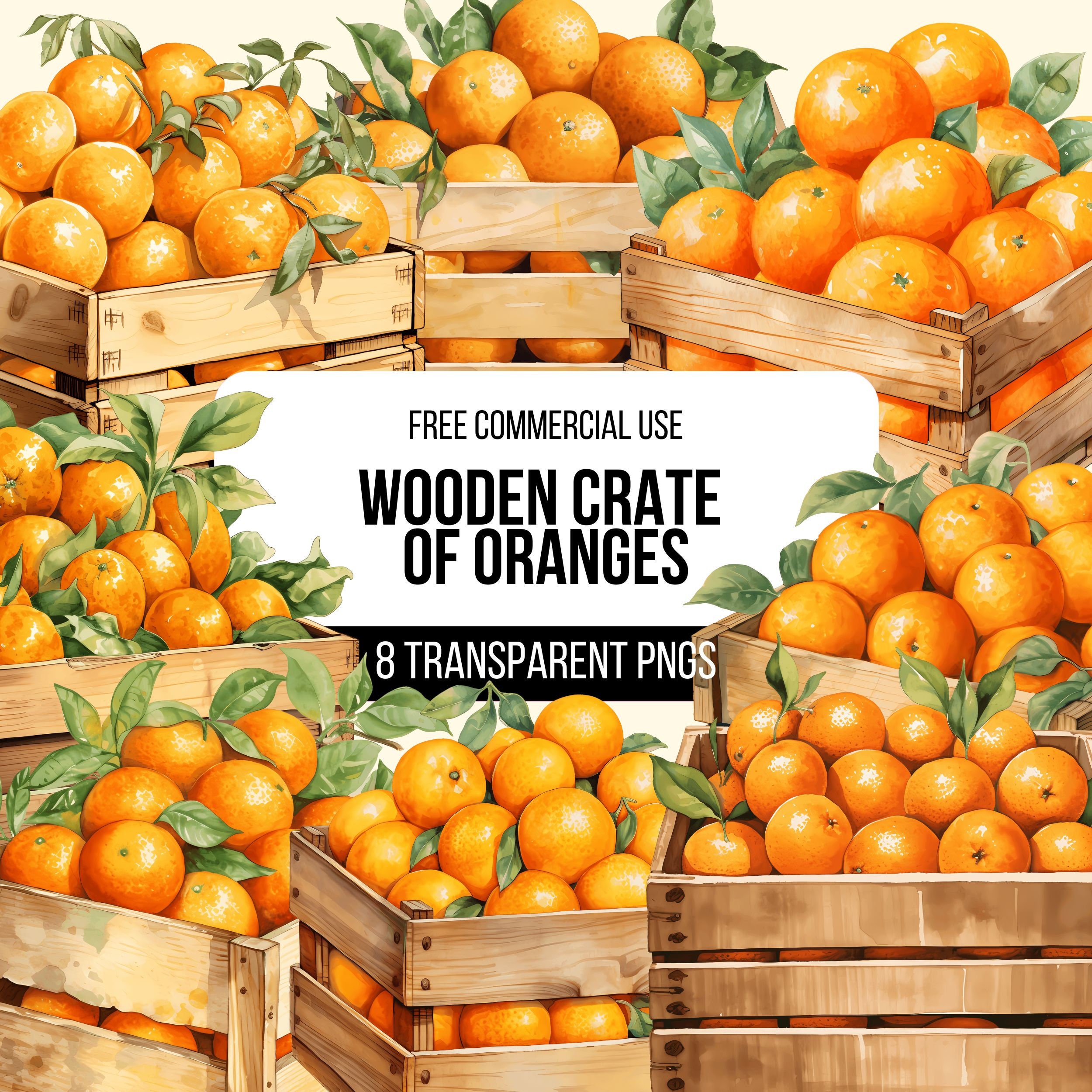 Wooden Crate of Fresh Oranges Clipart - 8 High Quality Transparent Pngs ...