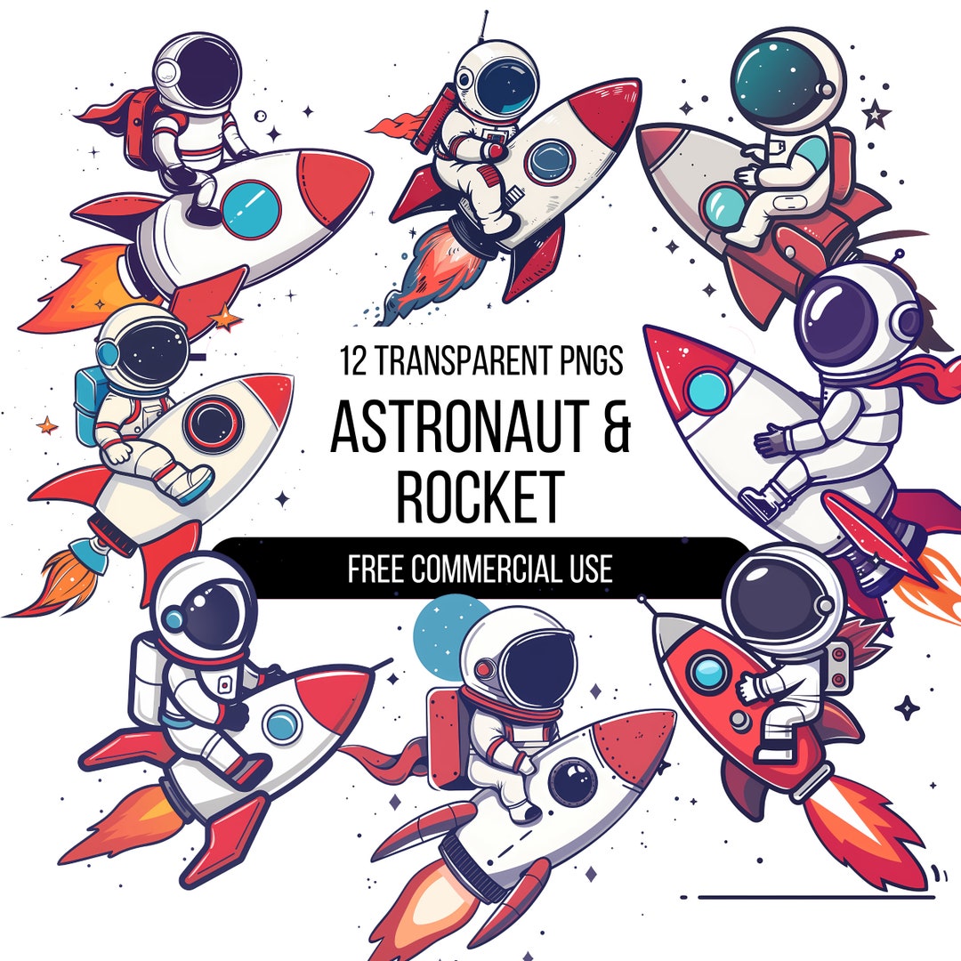 Astronaut & Rocket Clipart - 12 High Quality Transparent Pngs ...