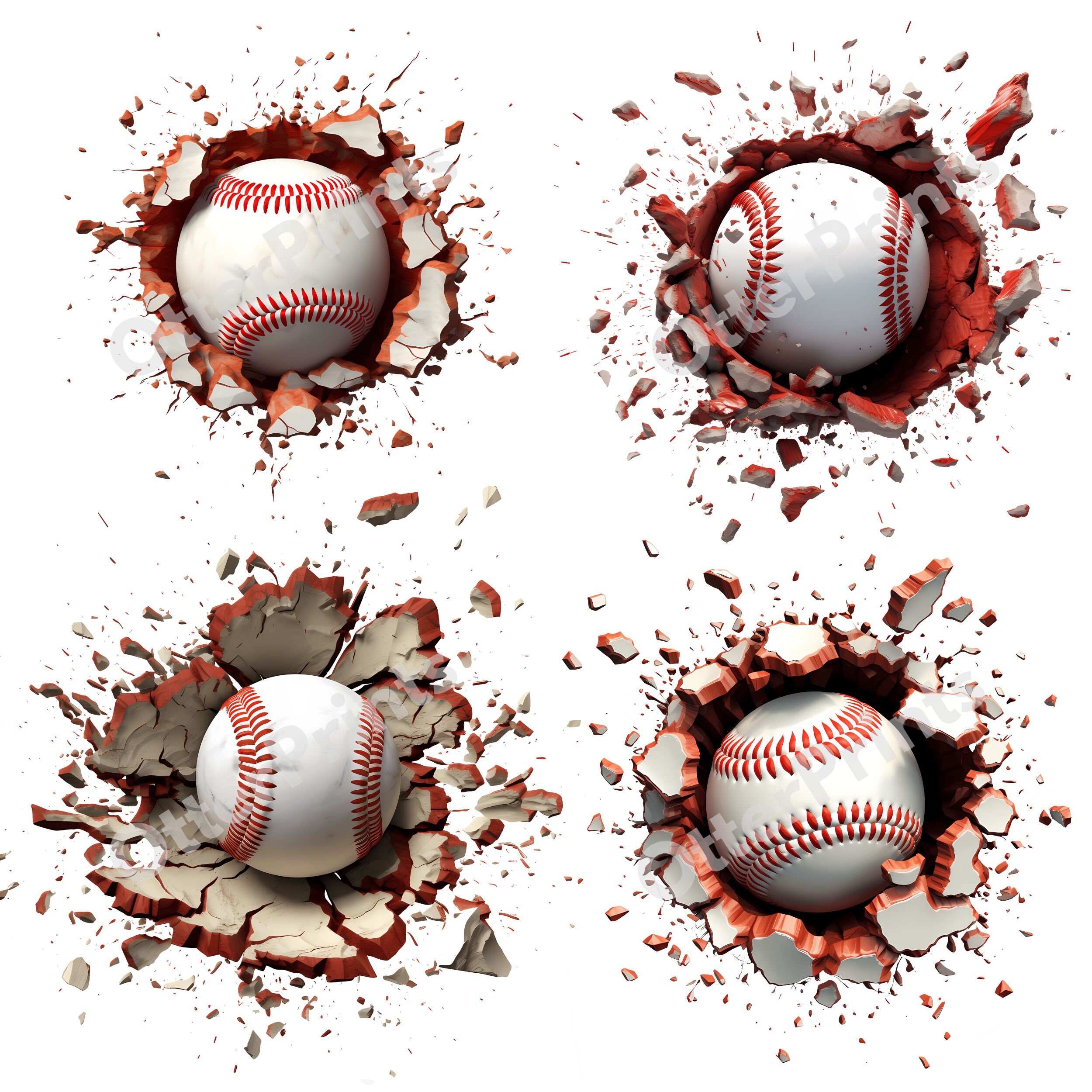 Baseball Bursting Thru Wall Clipart - 12 High Quality Transparent Pngs ...
