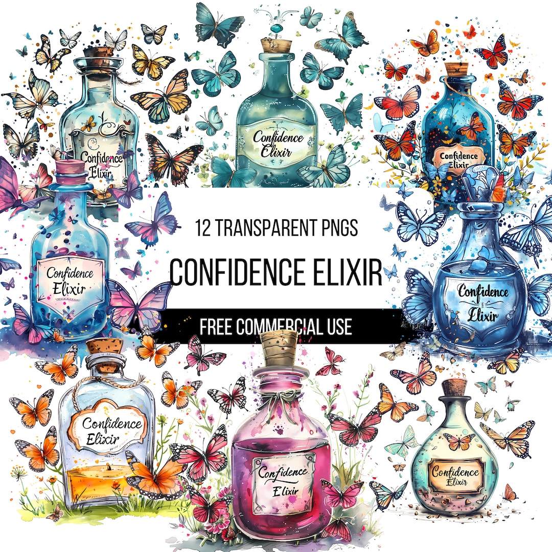 Confidence Elixir Clipart - 12 High Quality Transparent Pngs | Digital ...