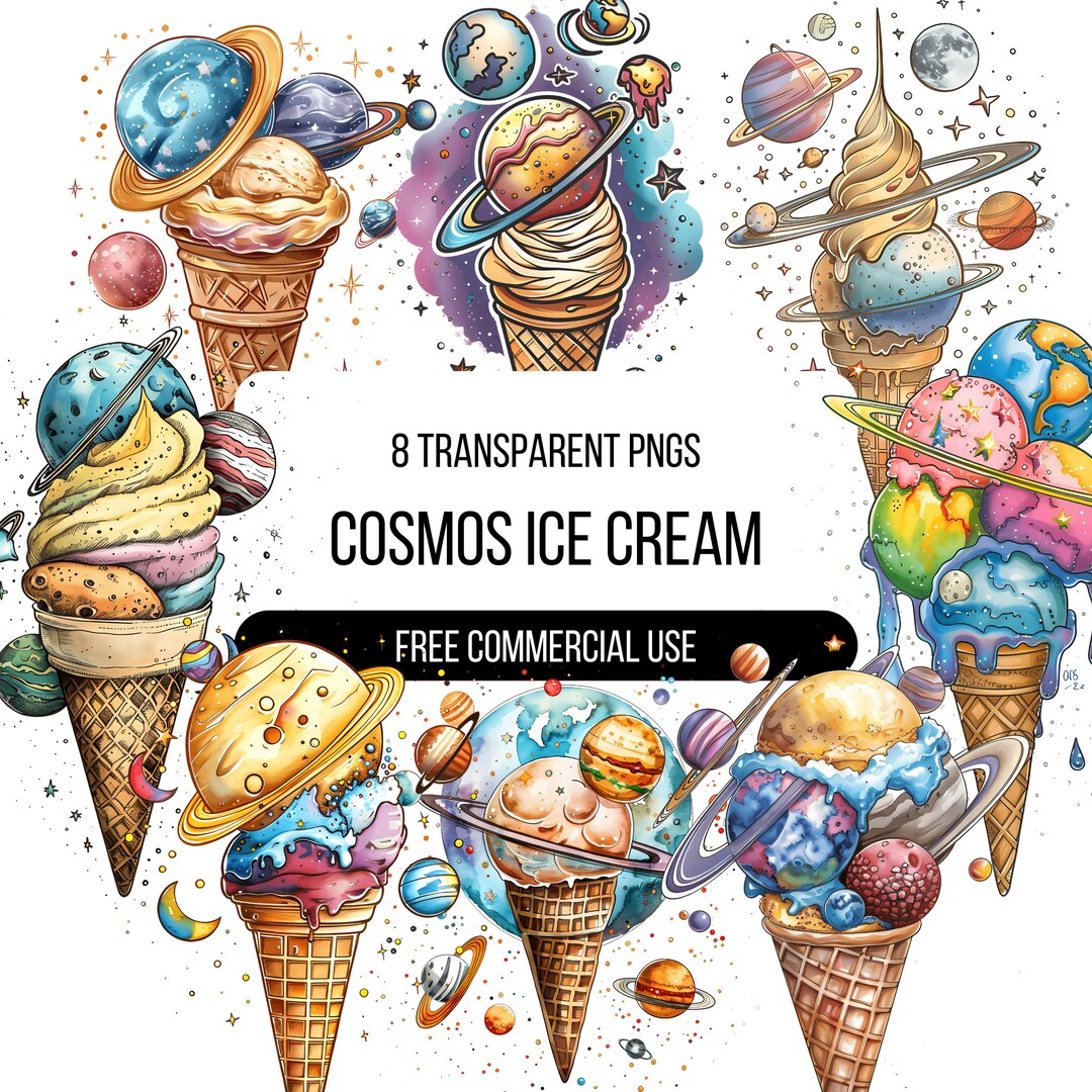 Cosmos Ice Cream Clipart - 8 High Quality Transparent Pngs | Digital ...