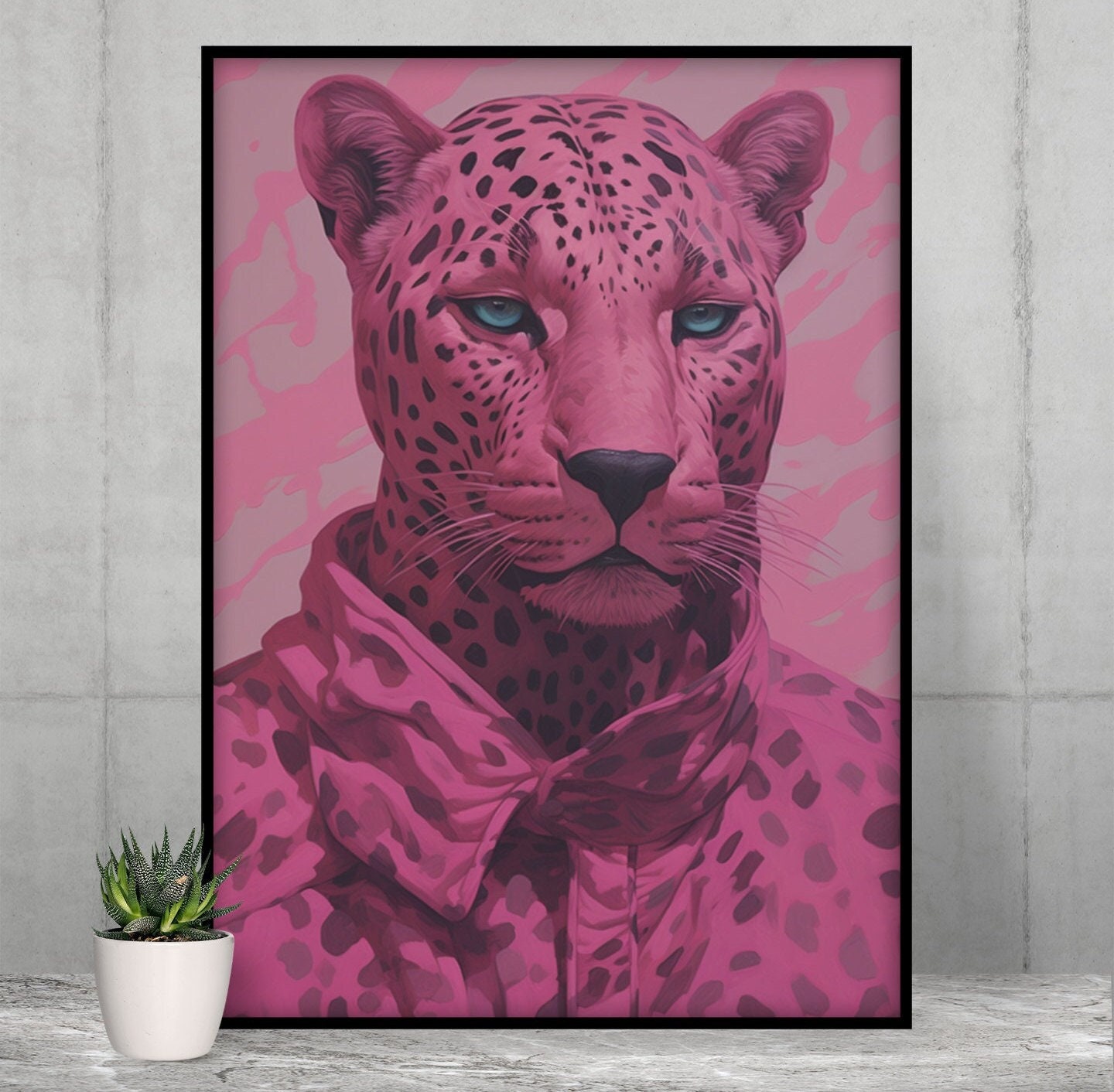 Pink Leopard Digital Wall Art | Digital Download Print | Illustration ...