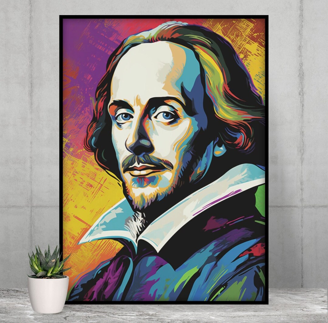 William Shakespeare Pop Art Digital Wall Art | Illustration | Digital ...