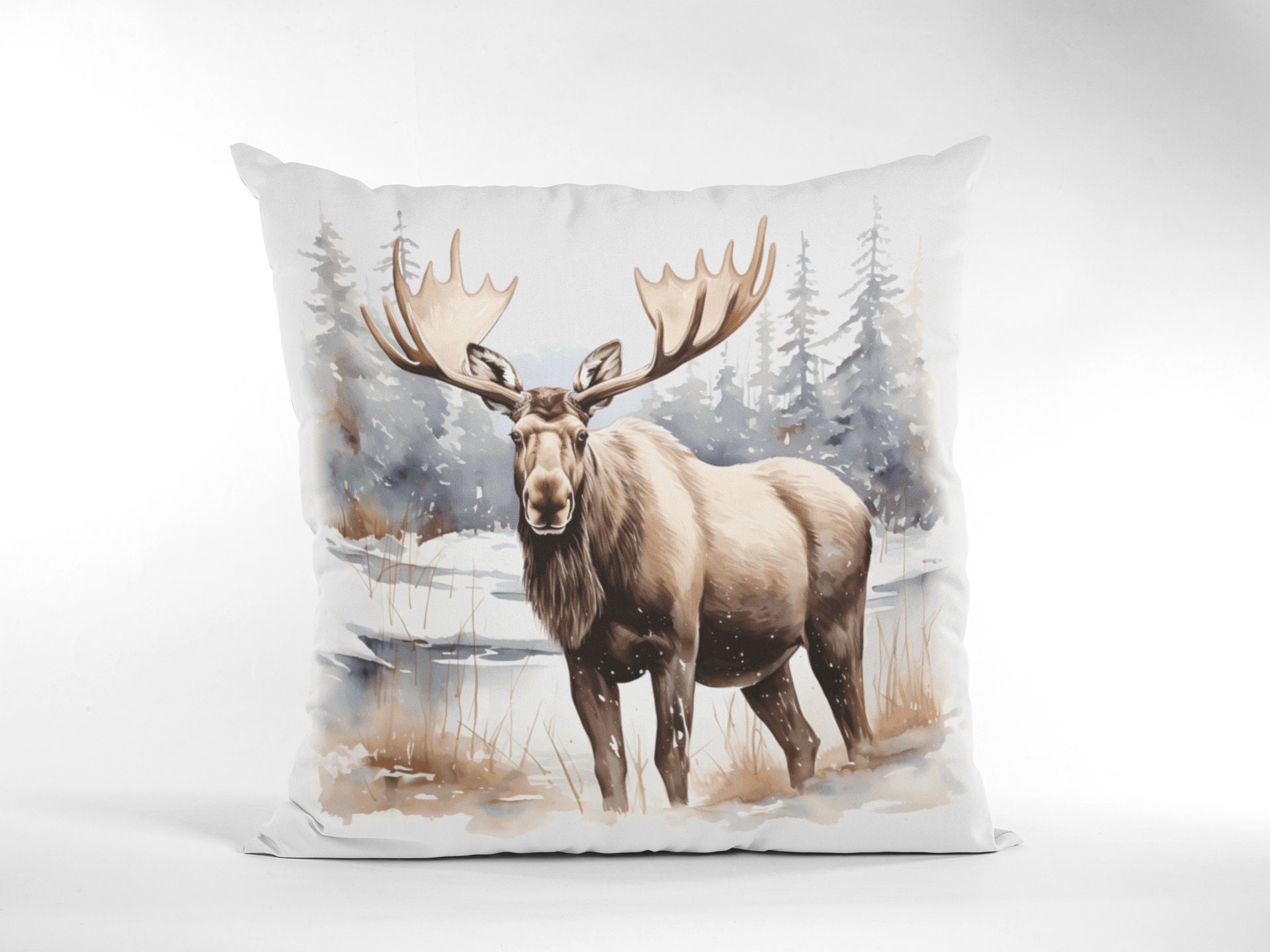 Watercolor Winter Moose Clipart - 8 High Quality Transparent Pngs ...