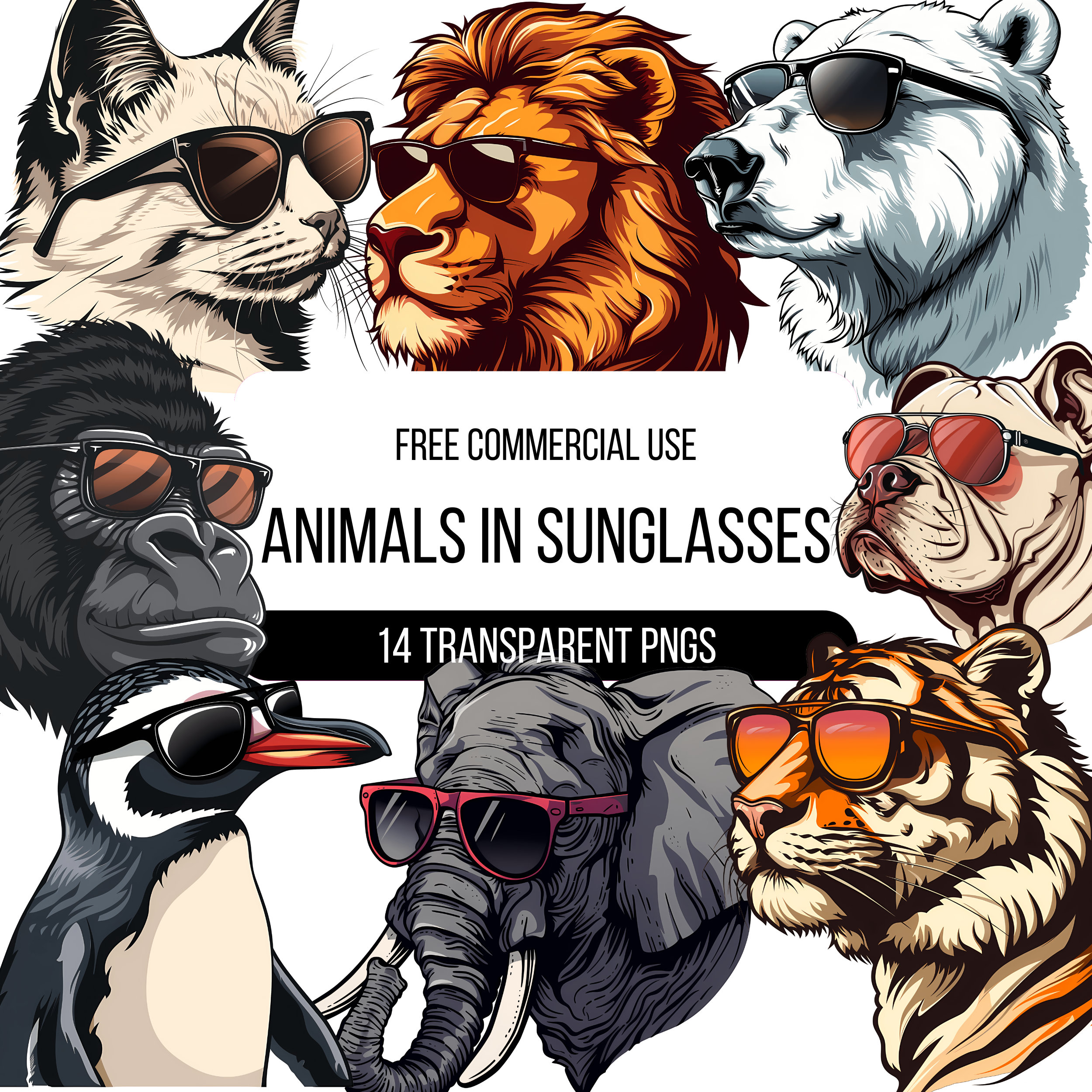 Cool Animals in Sunglasses Clipart 14 High Quality Transparent Pngs Hip ...