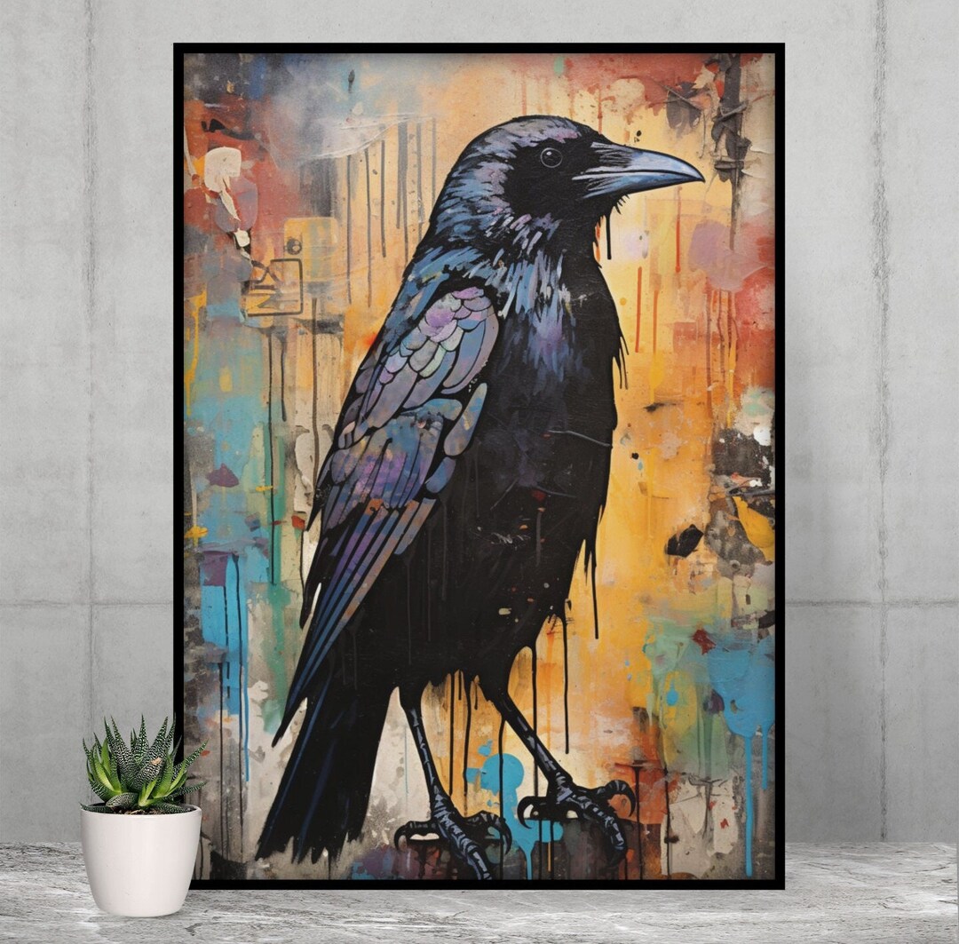 Graffiti Crow Urban Street Art | Illustration | Designs for Home Decor ...