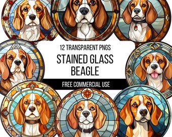Stained Glass Pattern Beagle digital Download PDF DIY Suncatcher ...