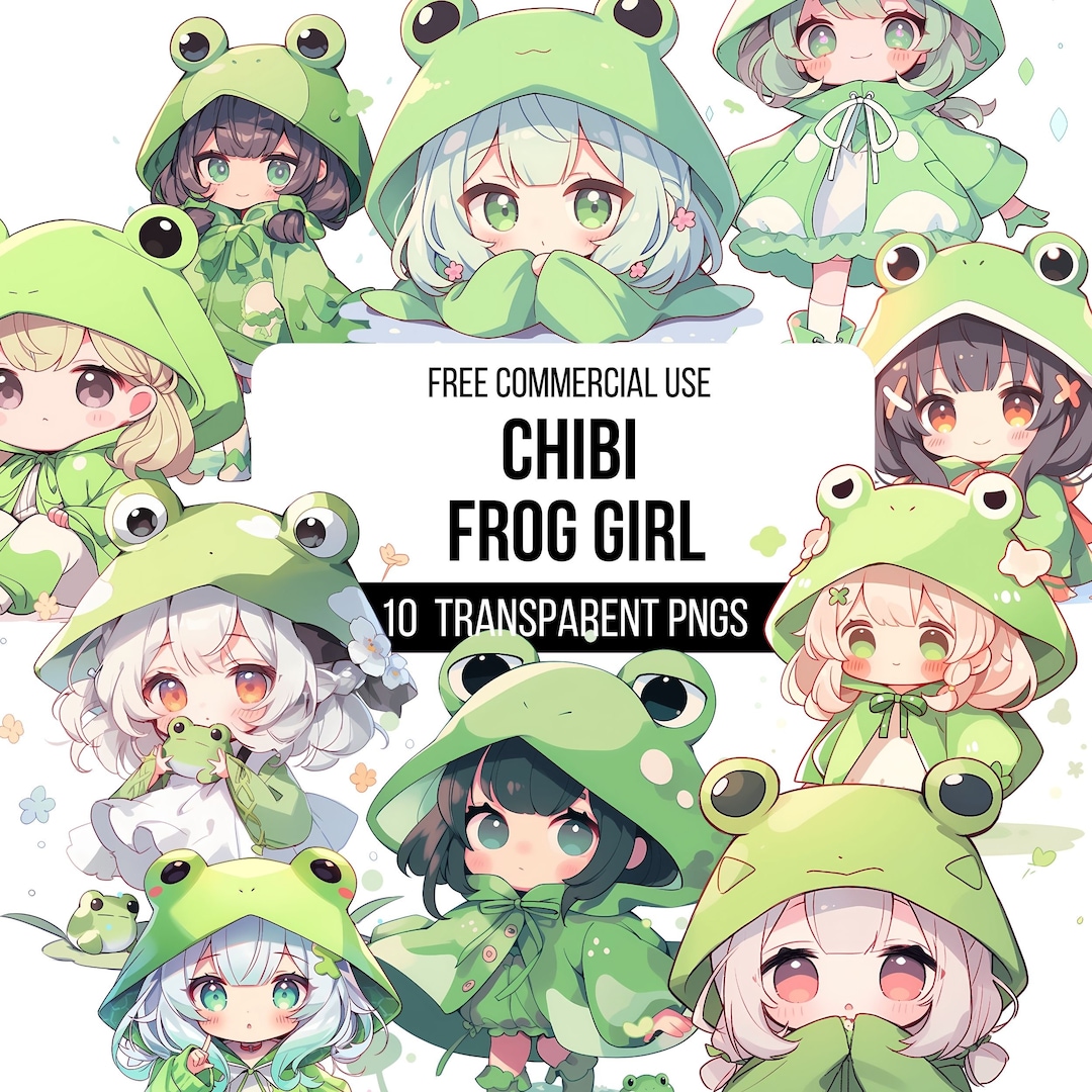Chibi Frog Girl Clipart - 10 High Quality Transparent Pngs | Kawaii ...